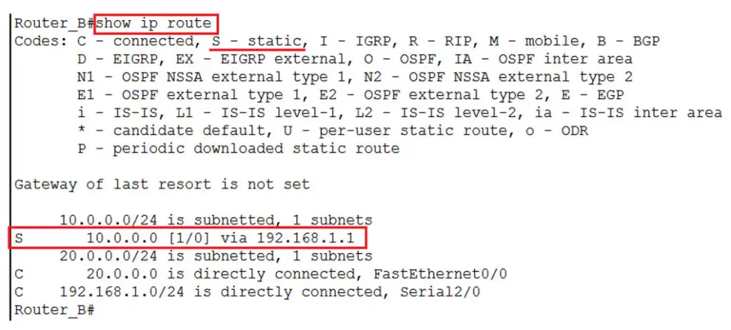 Static Route and Default Routes Configuration on Cisco router