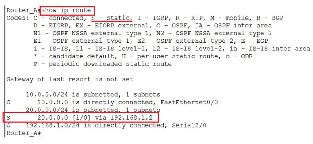 Static Route and Default Routes Configuration on Cisco router